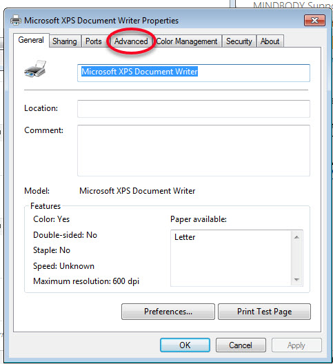 How do I fix Windows printer properties that are grayed out?